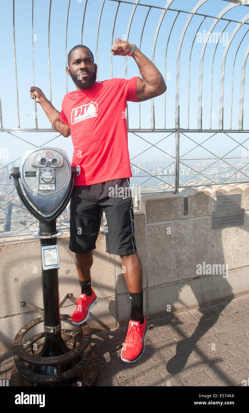 Manhattan, New York, USA. 22nd July, 2014. Heavyweight boxer BRYANT ...