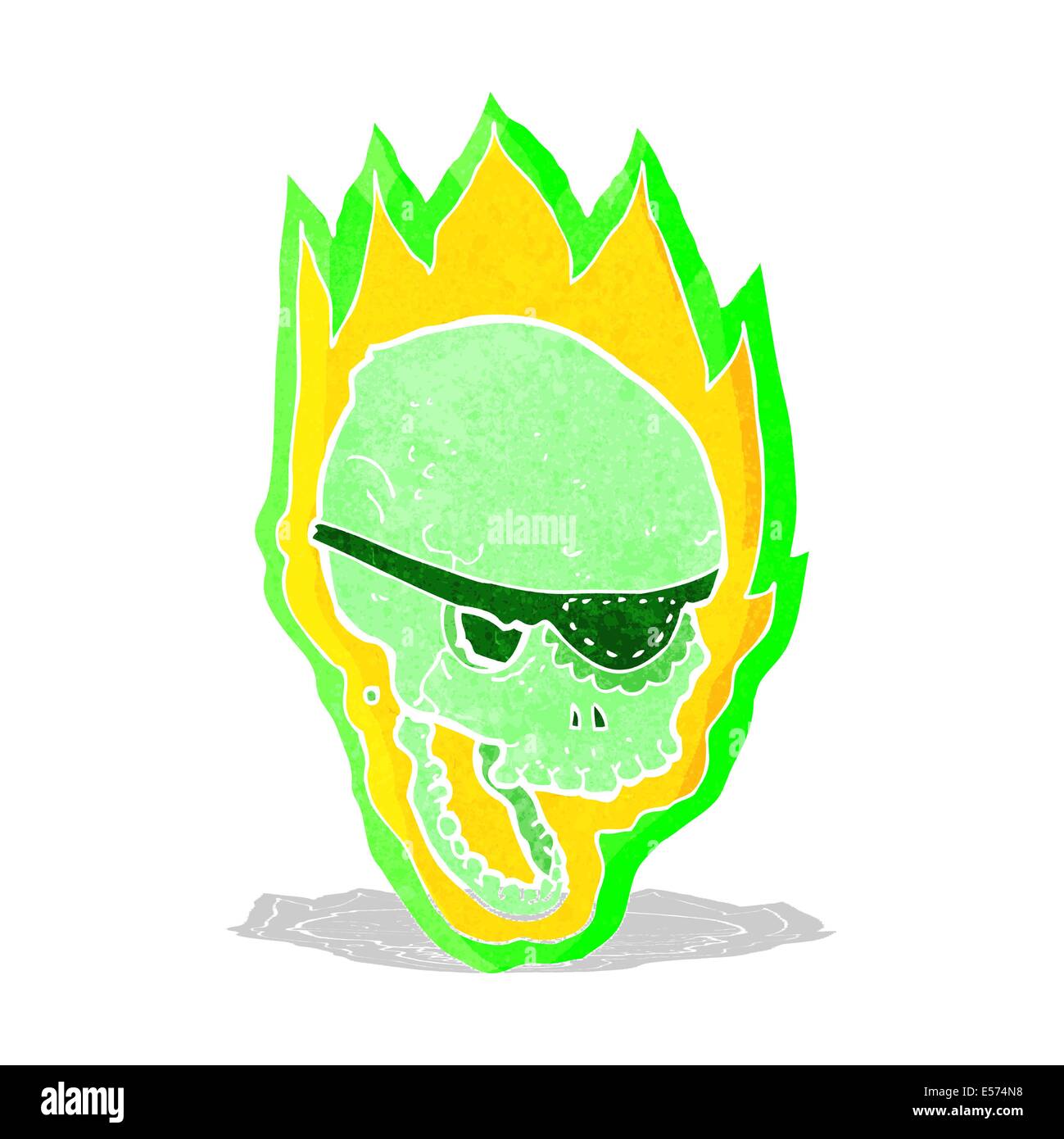 cartoon flaming pirate skull Stock Vector Image & Art - Alamy