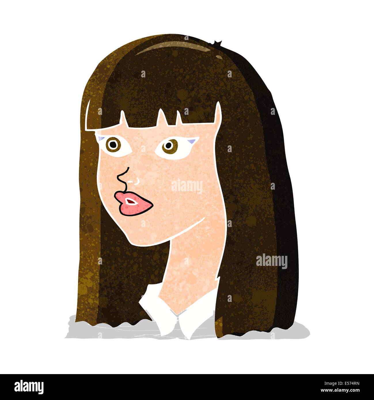 cartoon pretty girl with long hair Stock Vector Image & Art - Alamy