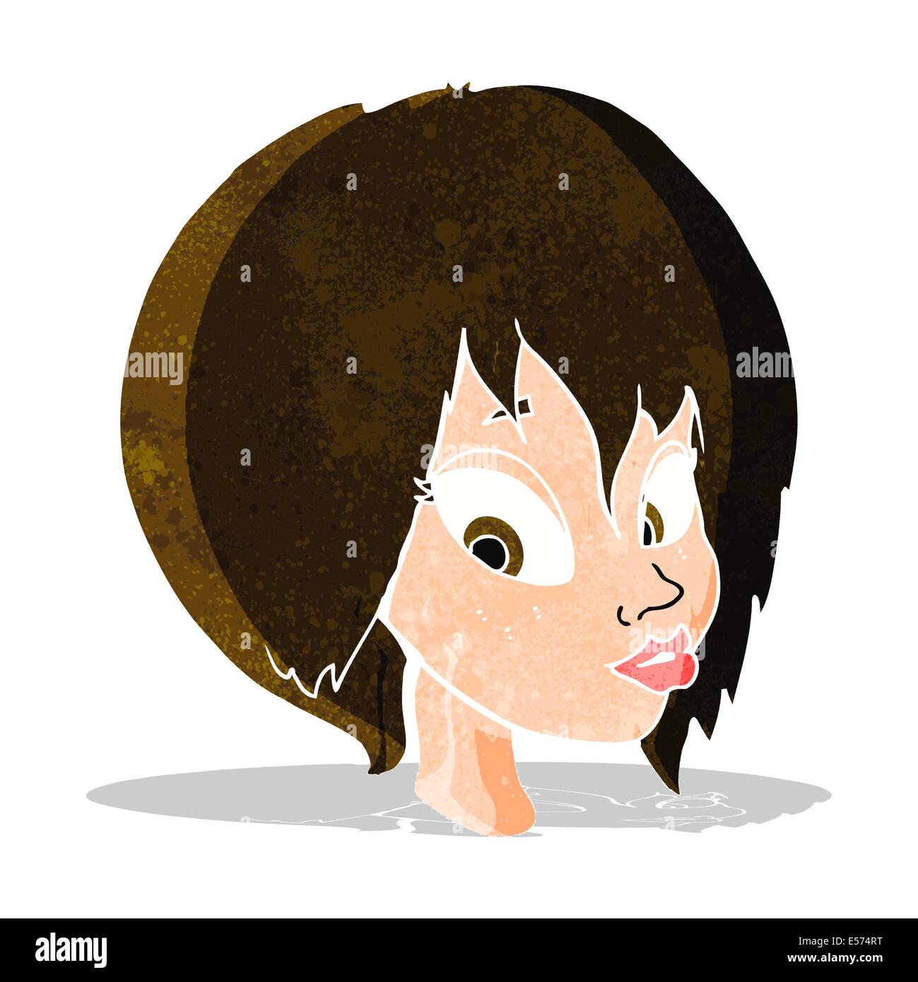 cartoon pretty female face pouting Stock Vector Image & Art - Alamy