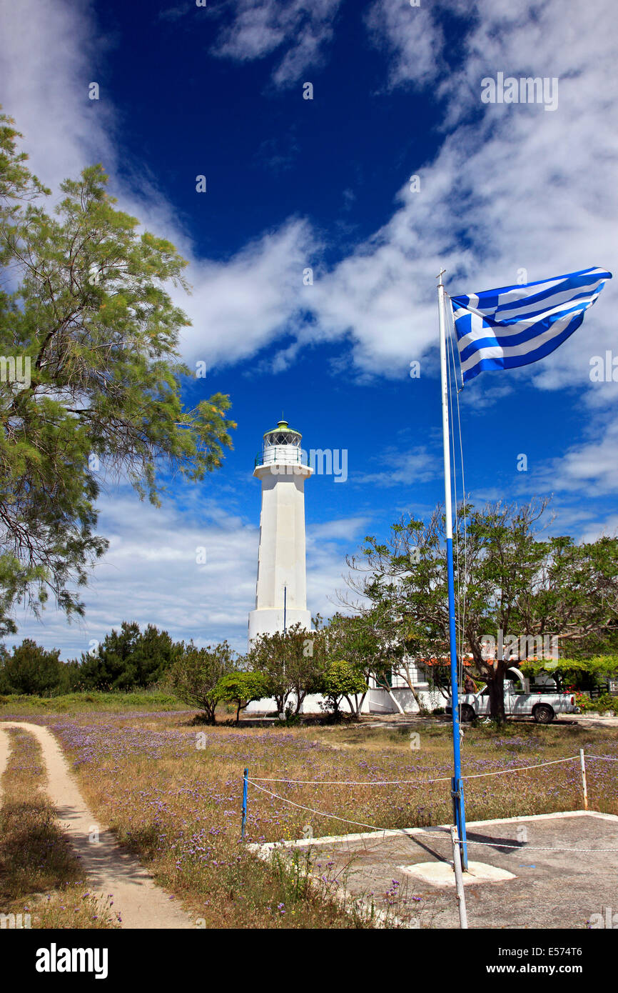 The lighthouse at Poseidi beach, Kassandra peninsula, Halkidiki ...