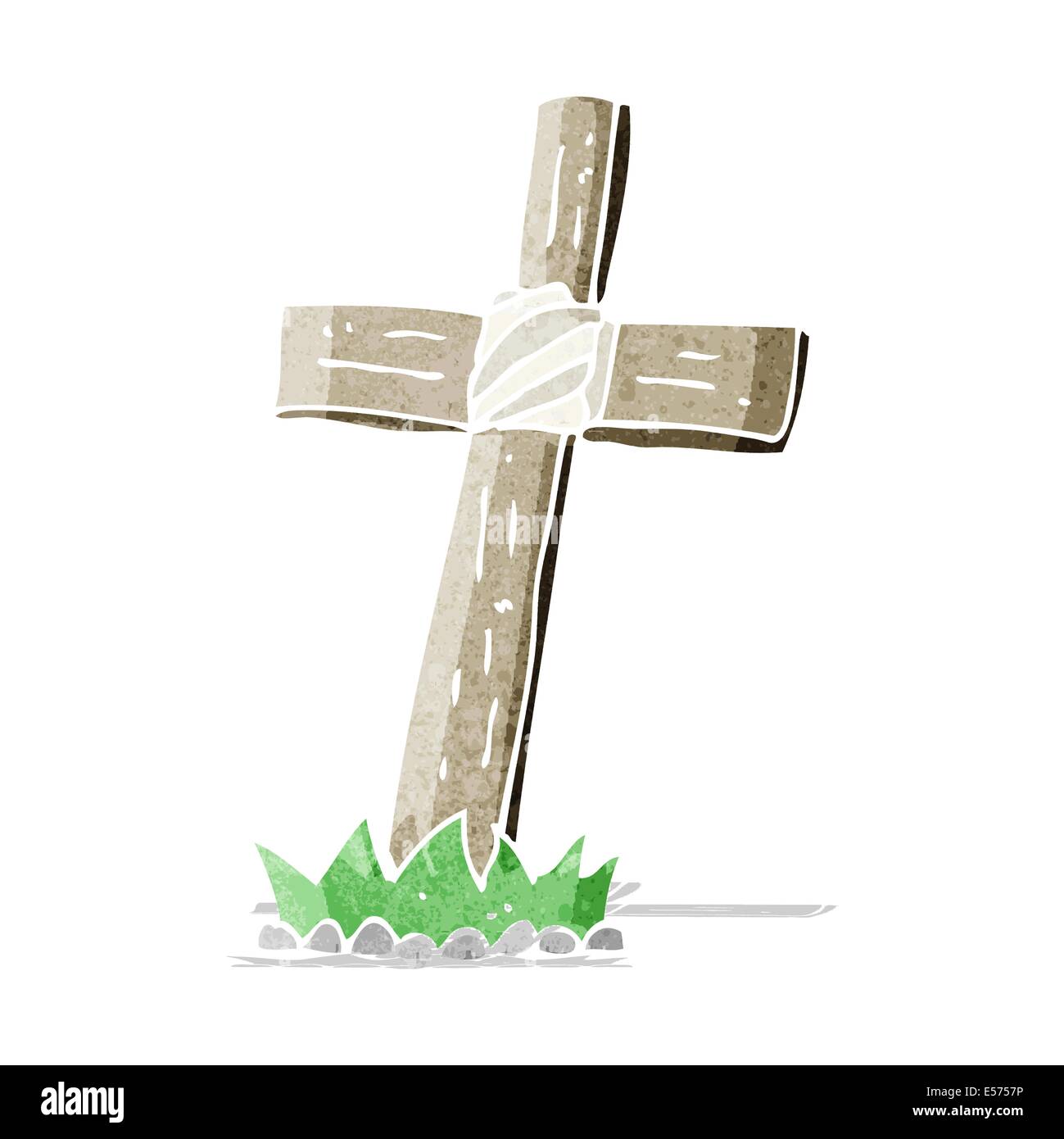 cartoon wooden cross grave Stock Vector Image & Art - Alamy