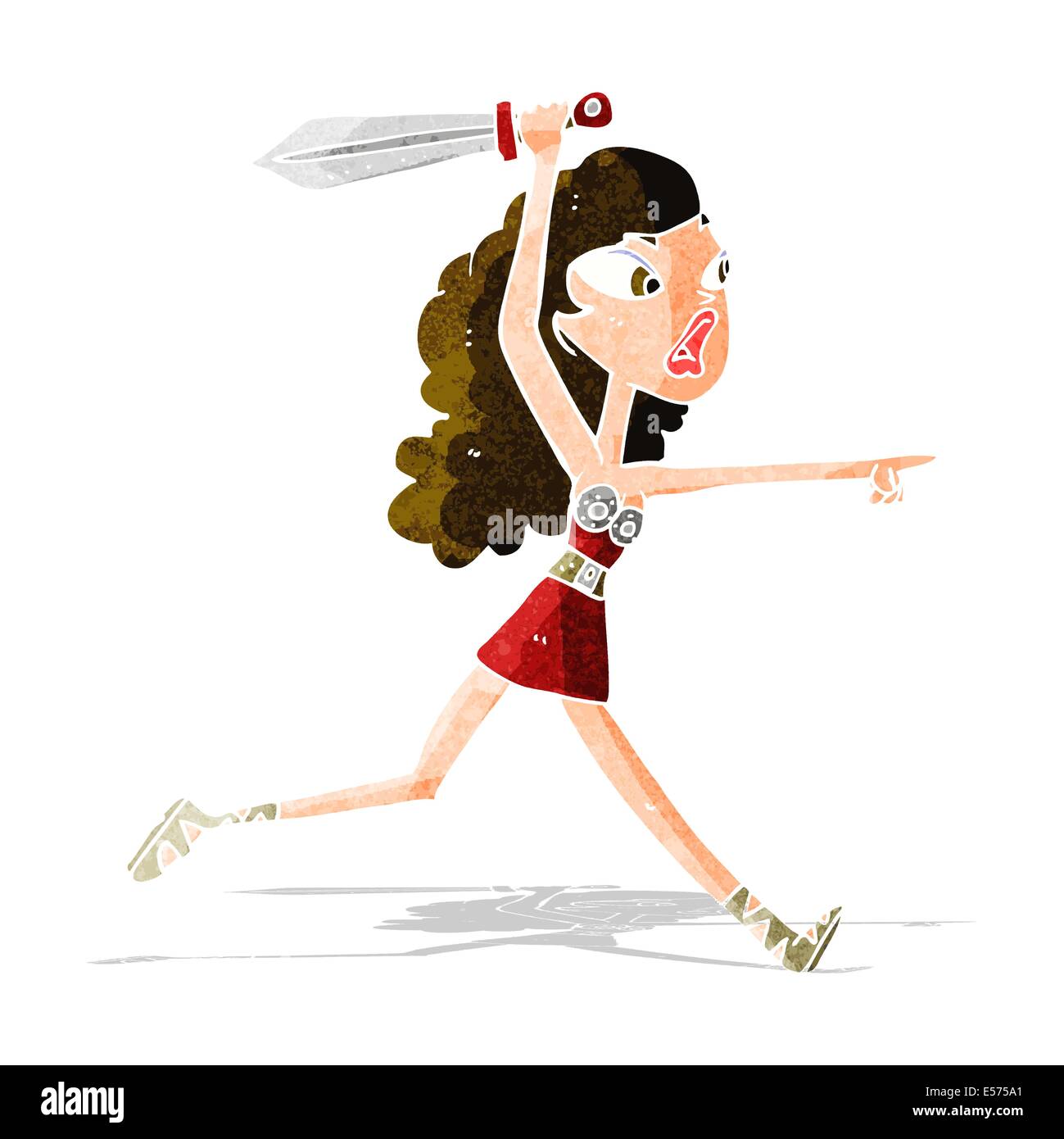 cartoon viking girl with sword Stock Vector Image & Art - Alamy