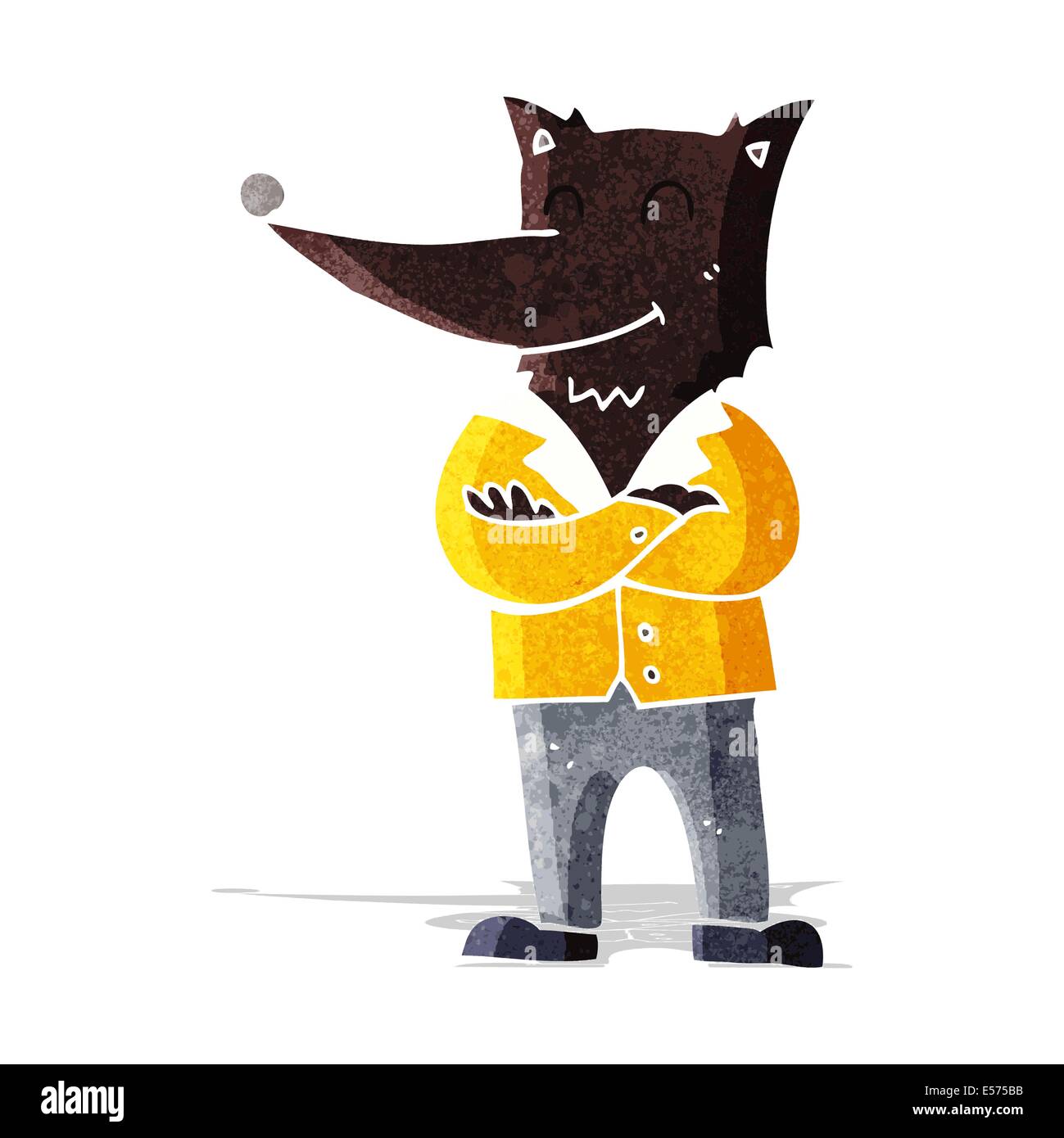 cartoon wolf in shirt Stock Vector Image & Art - Alamy
