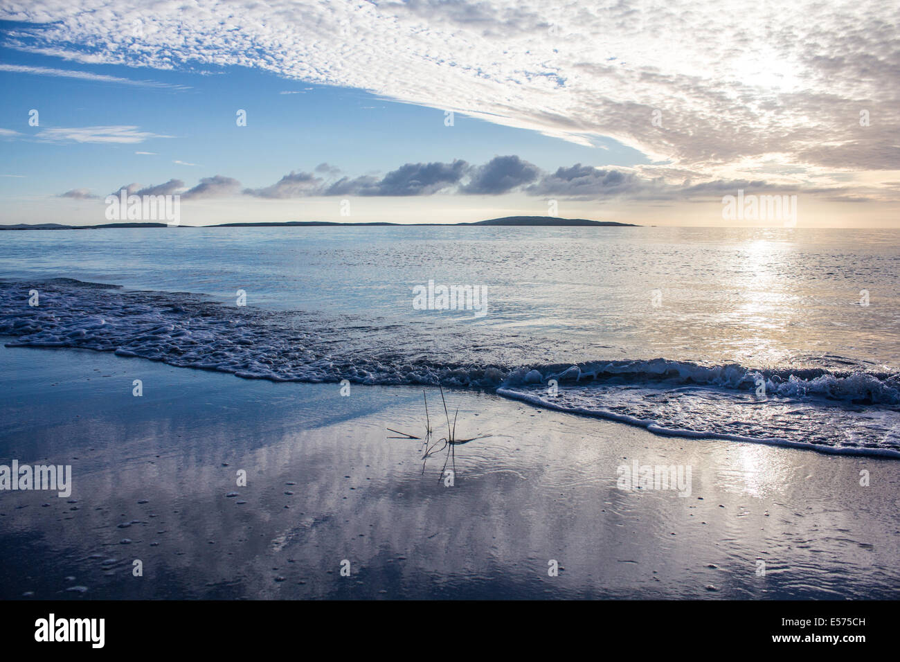 Sunset on Berneray West Beach Stock Photo - Alamy