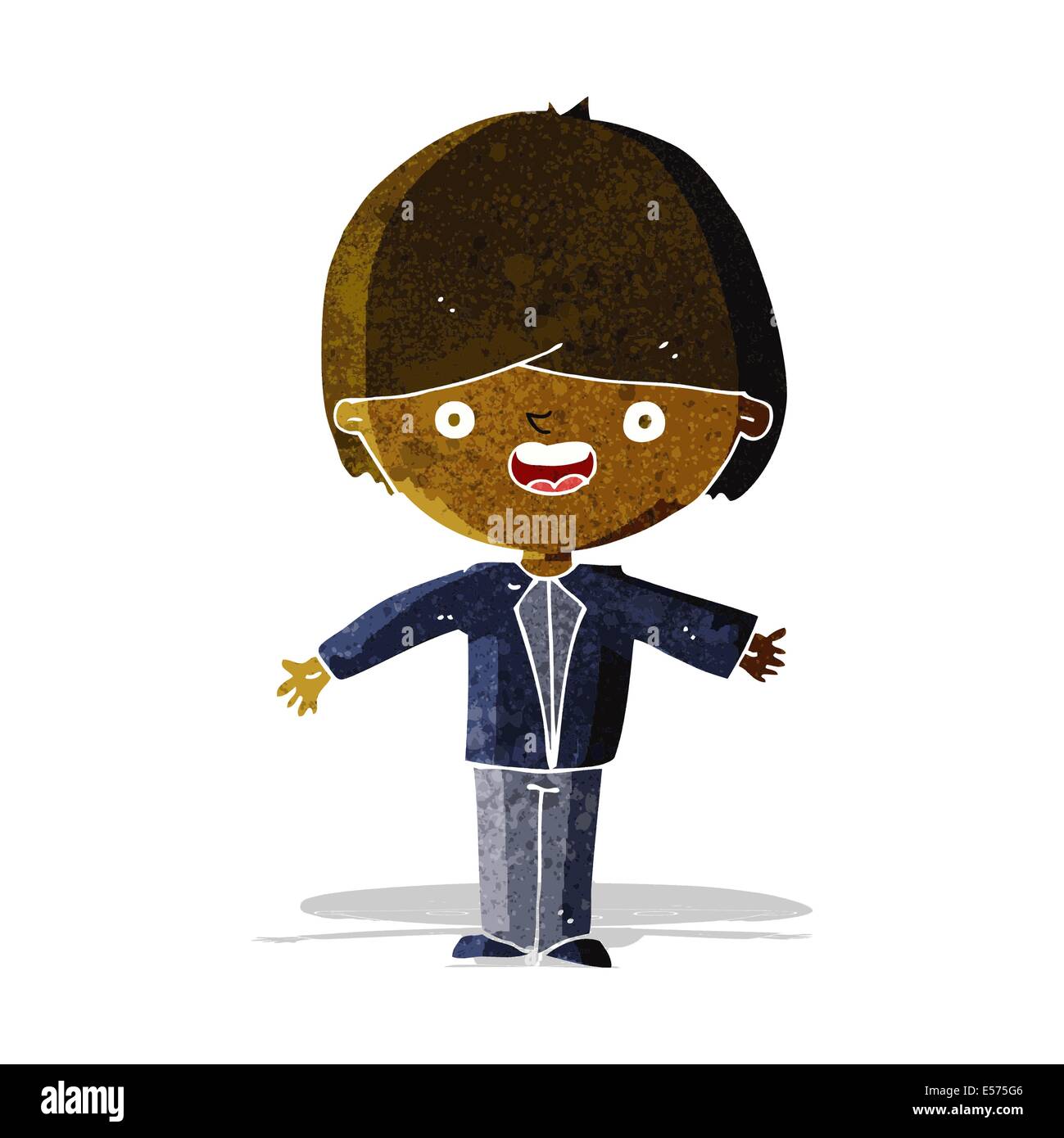 Cartoon happy boy open arms hi-res stock photography and images - Alamy