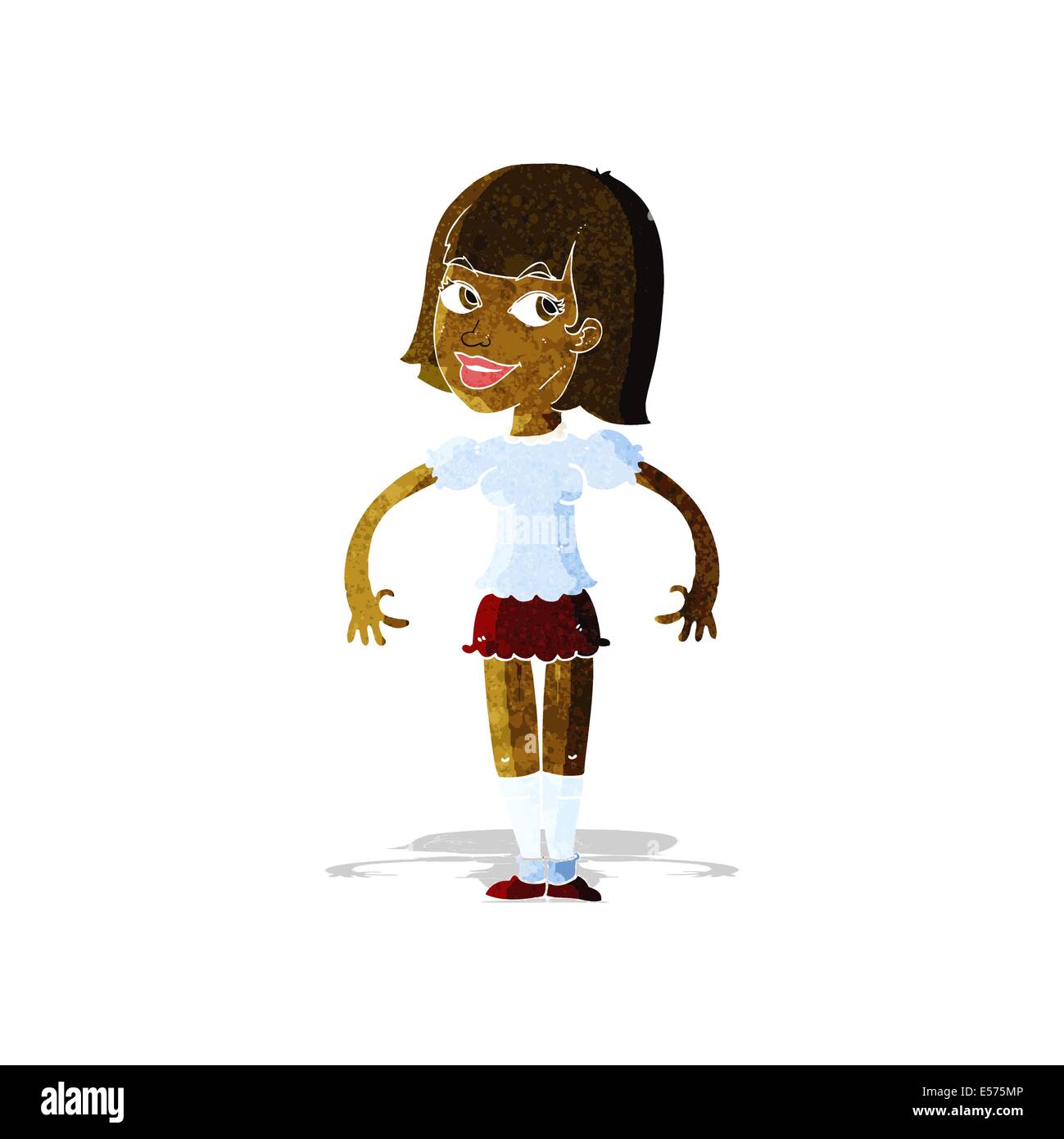 Cartoon woman shrugging shoulders Cut Out Stock Images & Pictures - Alamy