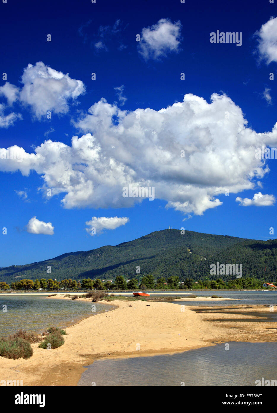 Livari lagoon - beach, at Vourvourou, Sithonia peninsula, Halkidiki ...