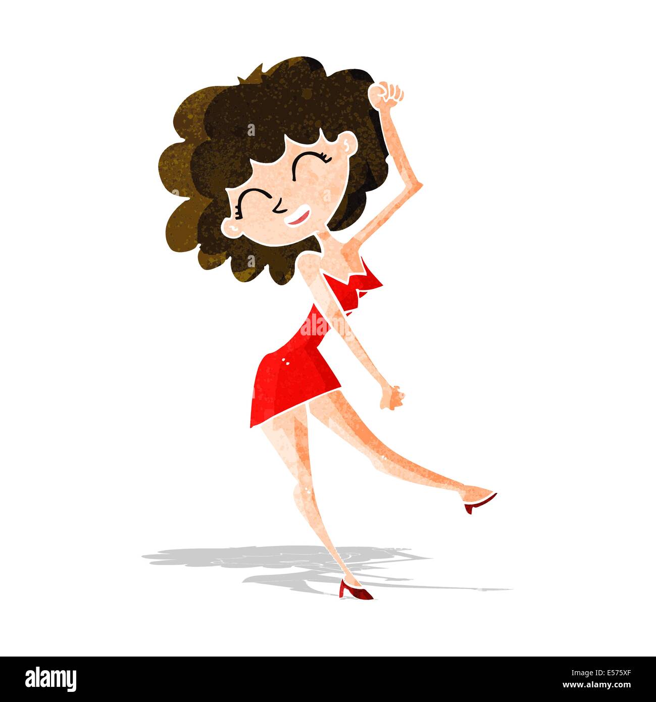 Cartoon crazy dancing girl Cut Out Stock Images & Pictures - Alamy