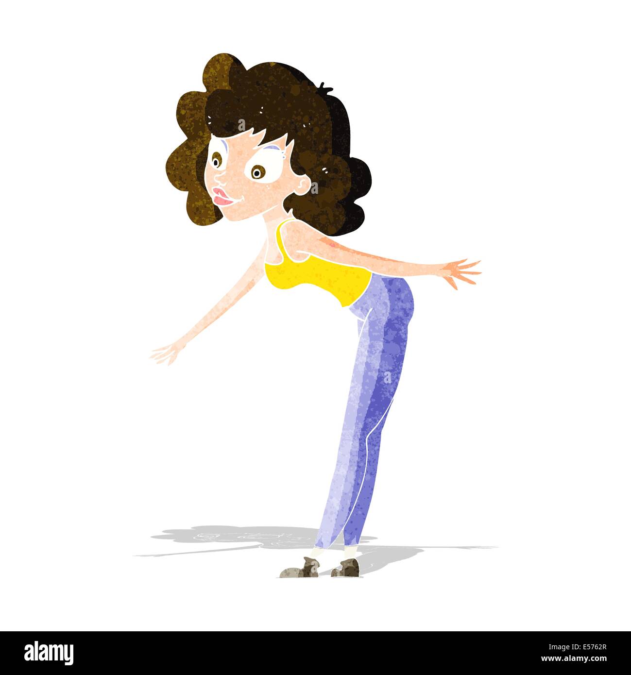 cartoon woman reaching to pick something up Stock Vector Image & Art ...