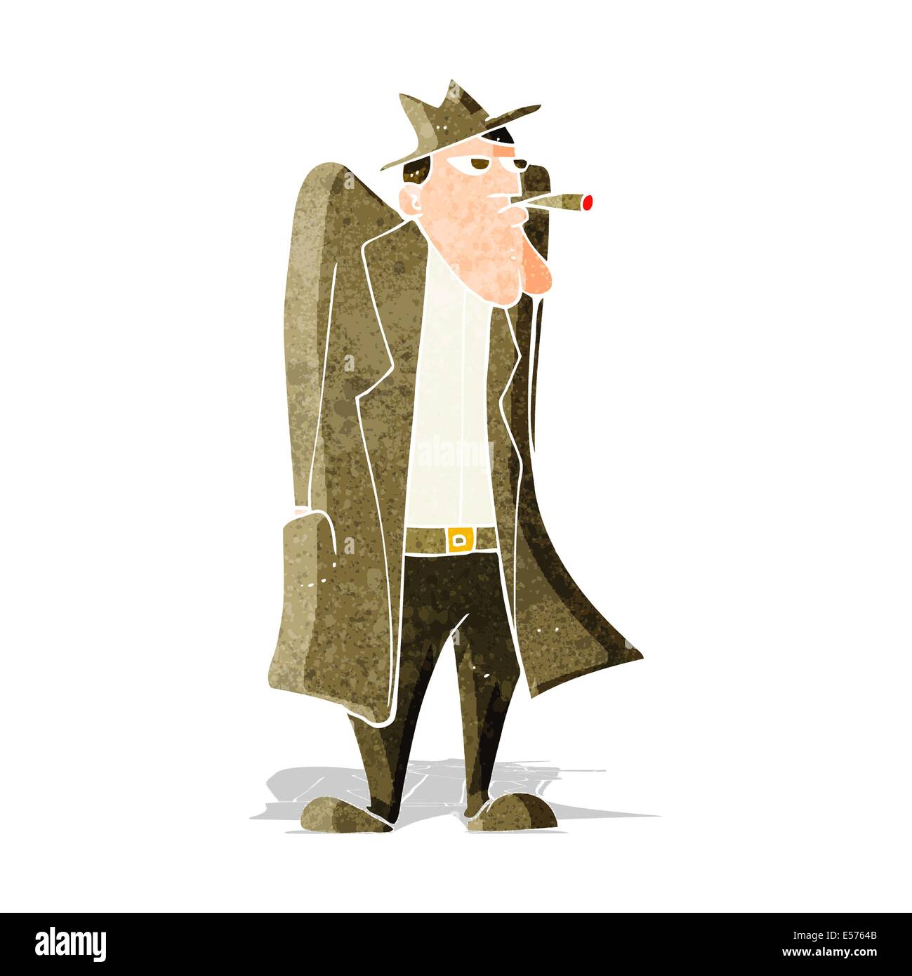 Cartoon man in hat trenchcoat hi-res stock photography and images - Alamy