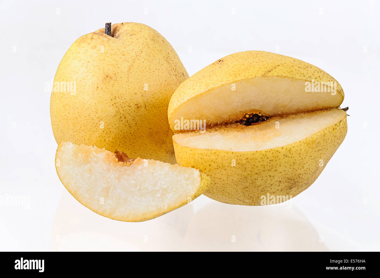 Chinese pear isolated on white background Stock Photo - Alamy