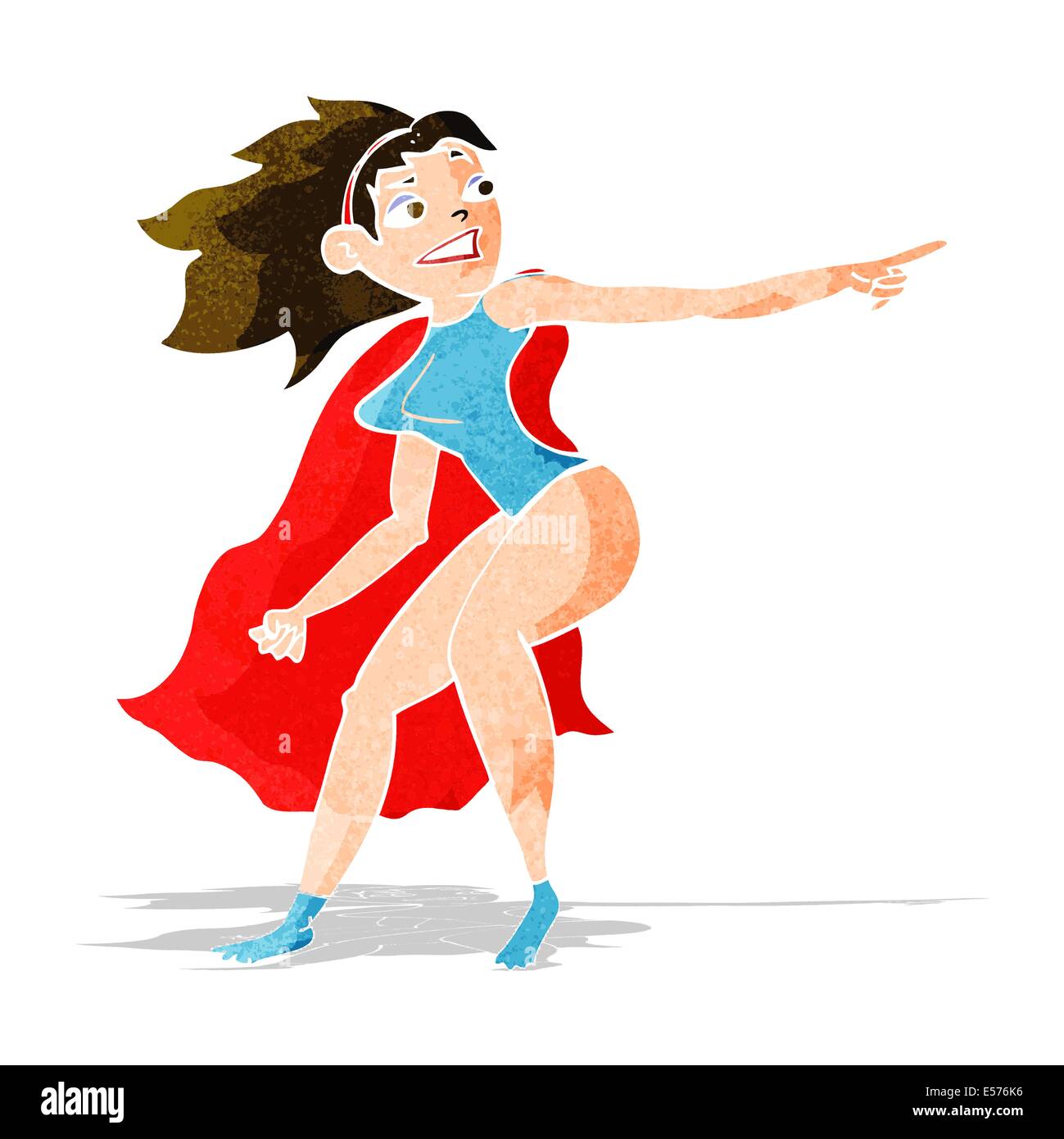 cartoon superhero woman pointing Stock Vector Image & Art - Alamy