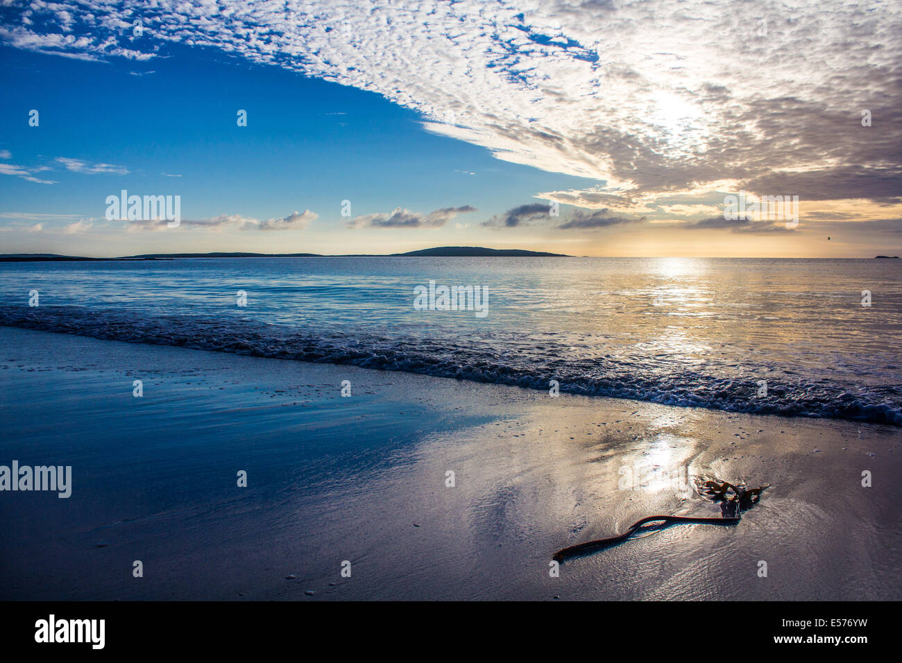 Sunset on Berneray West Beach Stock Photo - Alamy