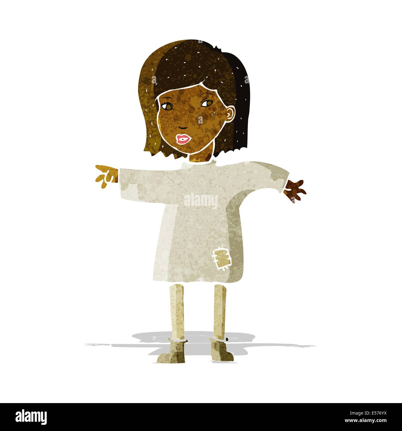 cartoon woman in patched clothing Stock Vector Image & Art - Alamy