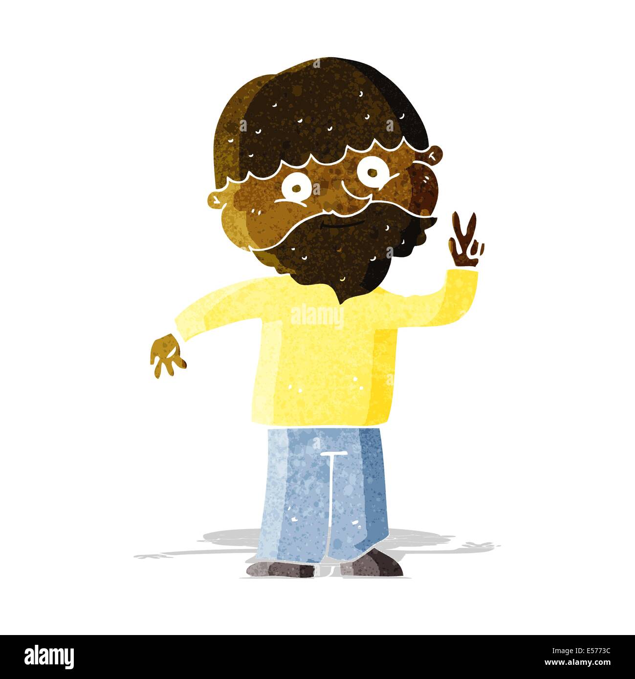 cartoon man giving peace sign Stock Vector Image & Art - Alamy