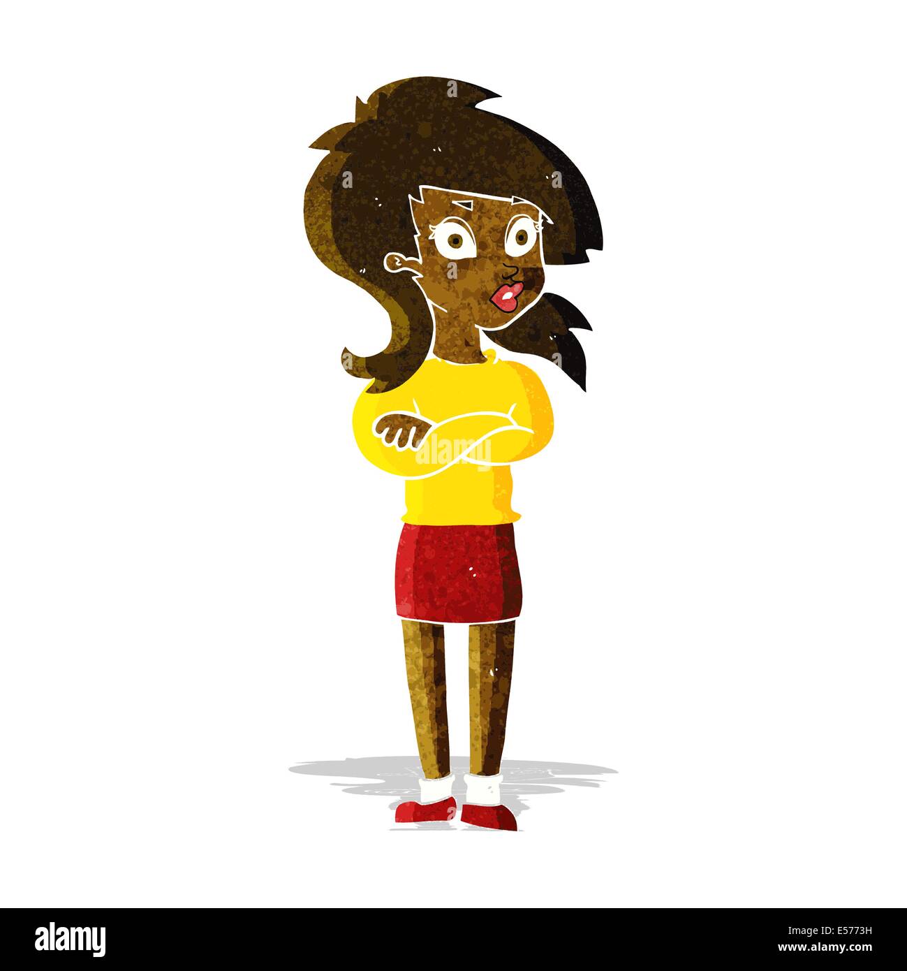 Cartoon woman folded arms hi-res stock photography and images - Alamy