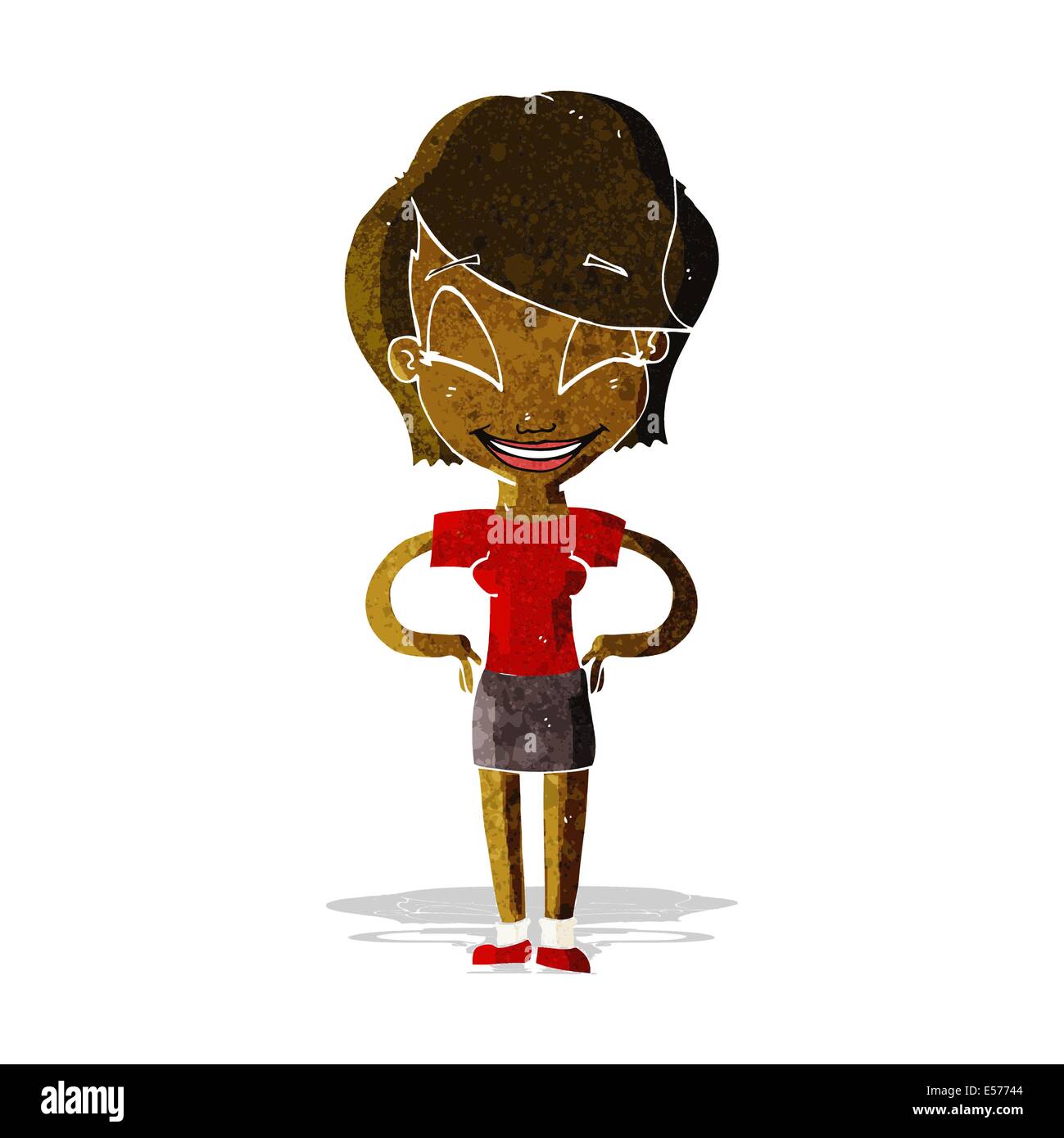 Cartoon girl hands on hips Cut Out Stock Images & Pictures - Alamy