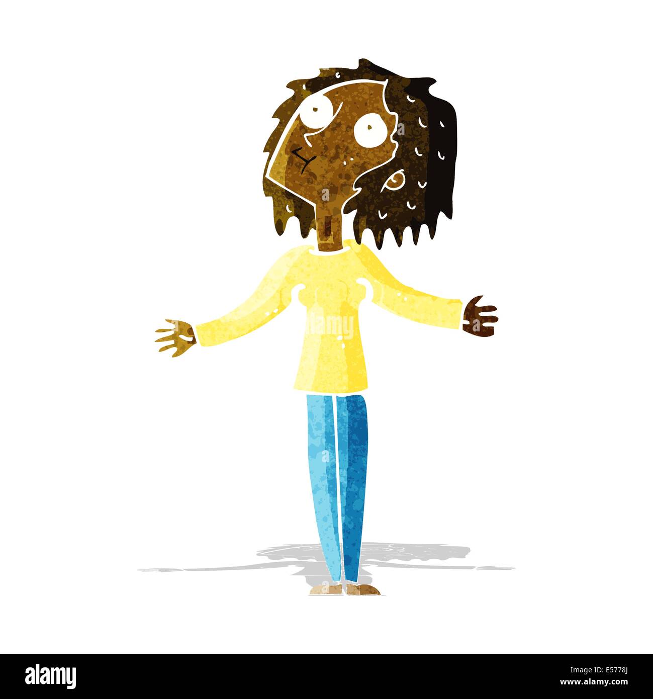 cartoon curious woman looking upwards Stock Vector Image & Art - Alamy