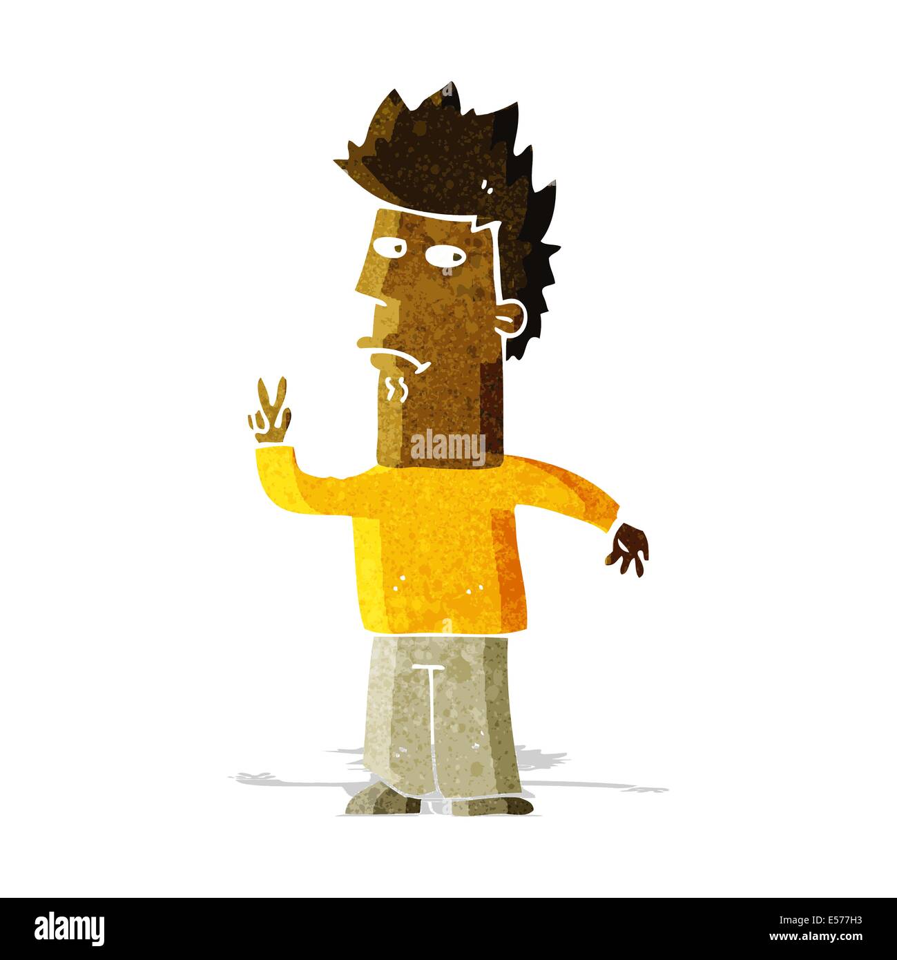 cartoon man giving peace sign Stock Vector Image & Art - Alamy