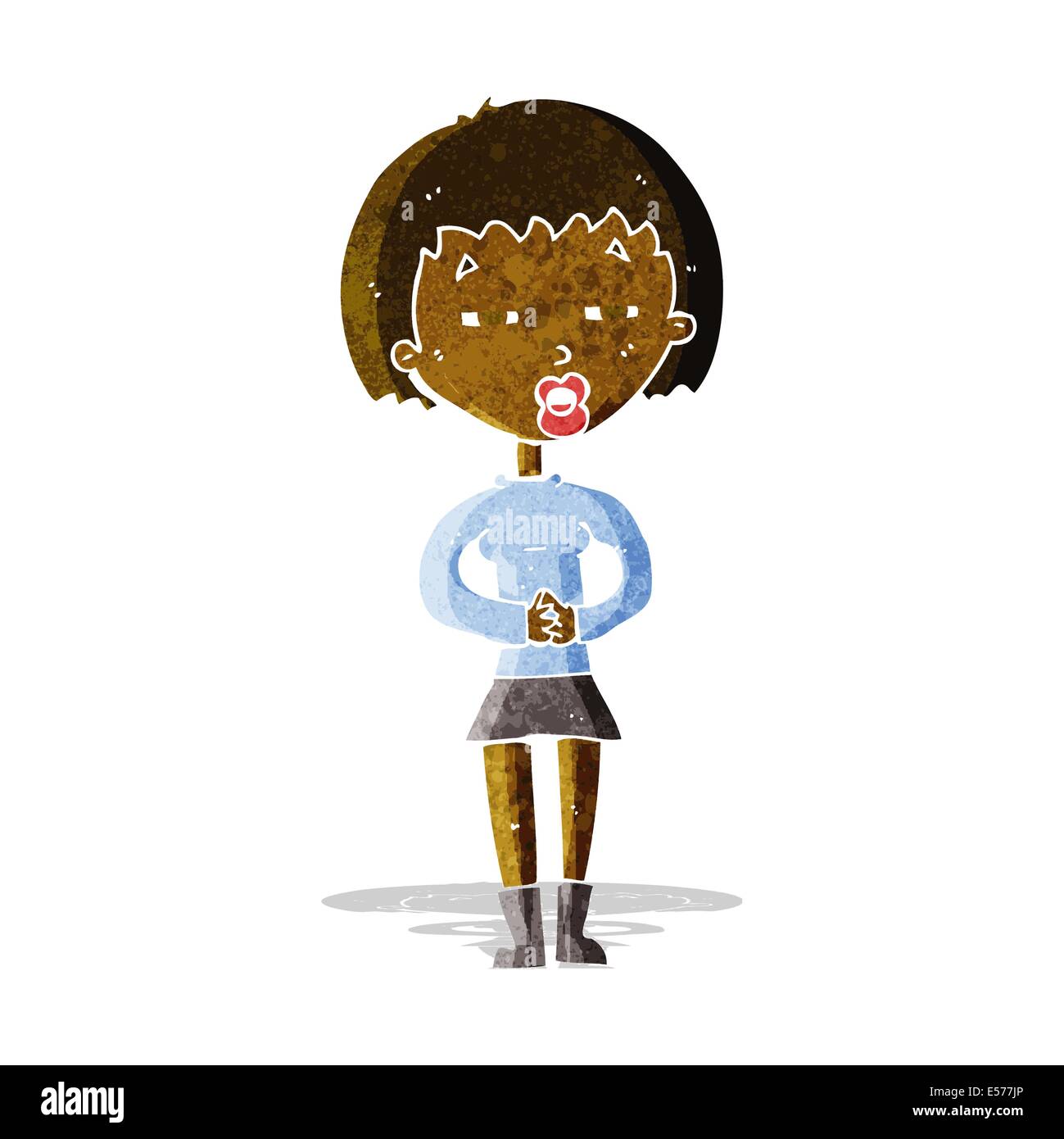 cartoon suspicious girl Stock Vector Image & Art - Alamy
