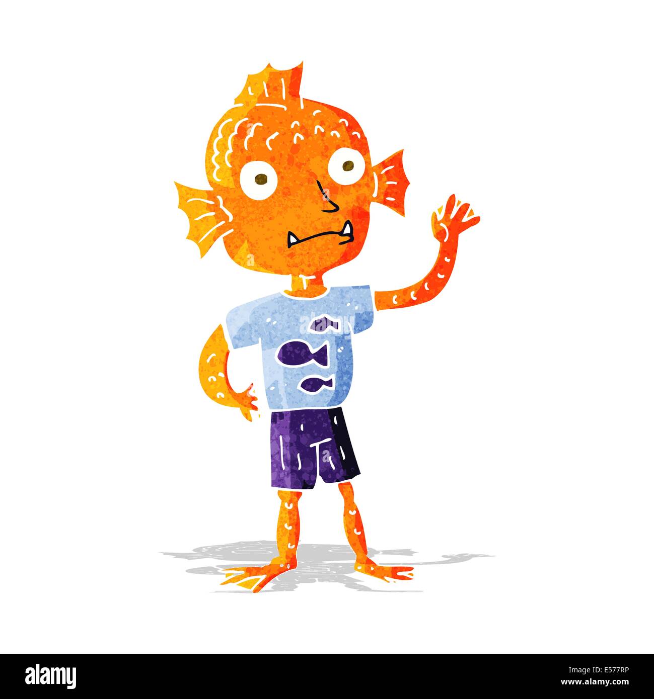 cartoon waving fish boy Stock Vector Image & Art - Alamy