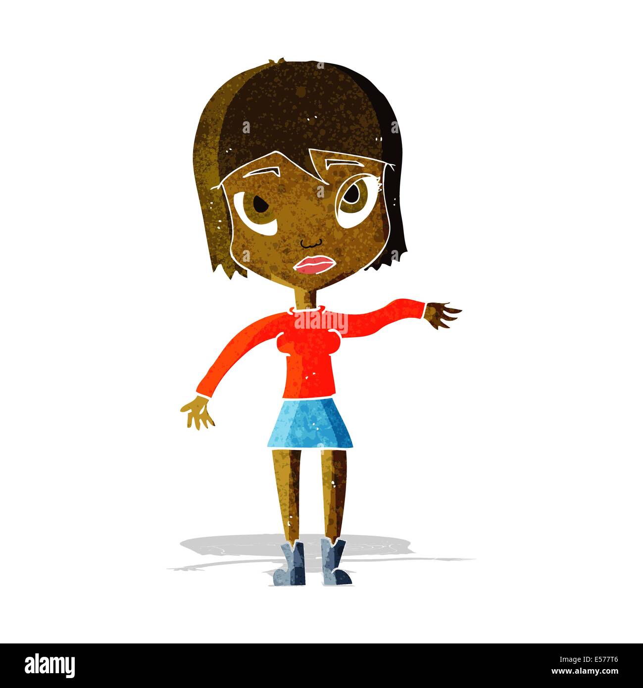 Woman waving hand drawing Cut Out Stock Images & Pictures - Alamy