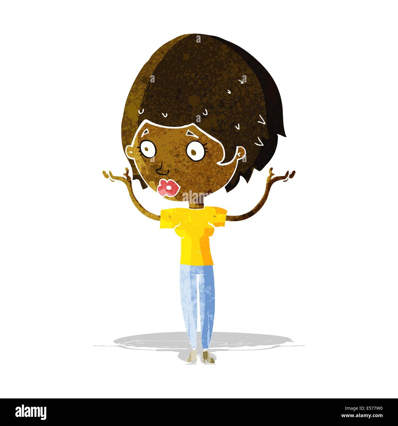 cartoon woman raising hands in air Stock Vector Image & Art - Alamy