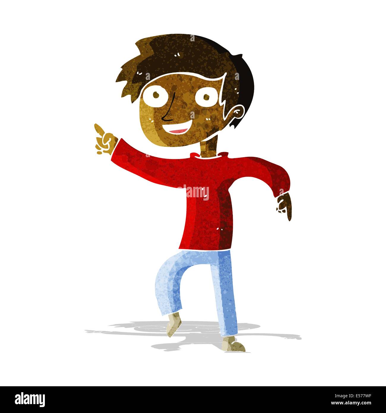 Cartoon happy boy pointing hi-res stock photography and images - Alamy