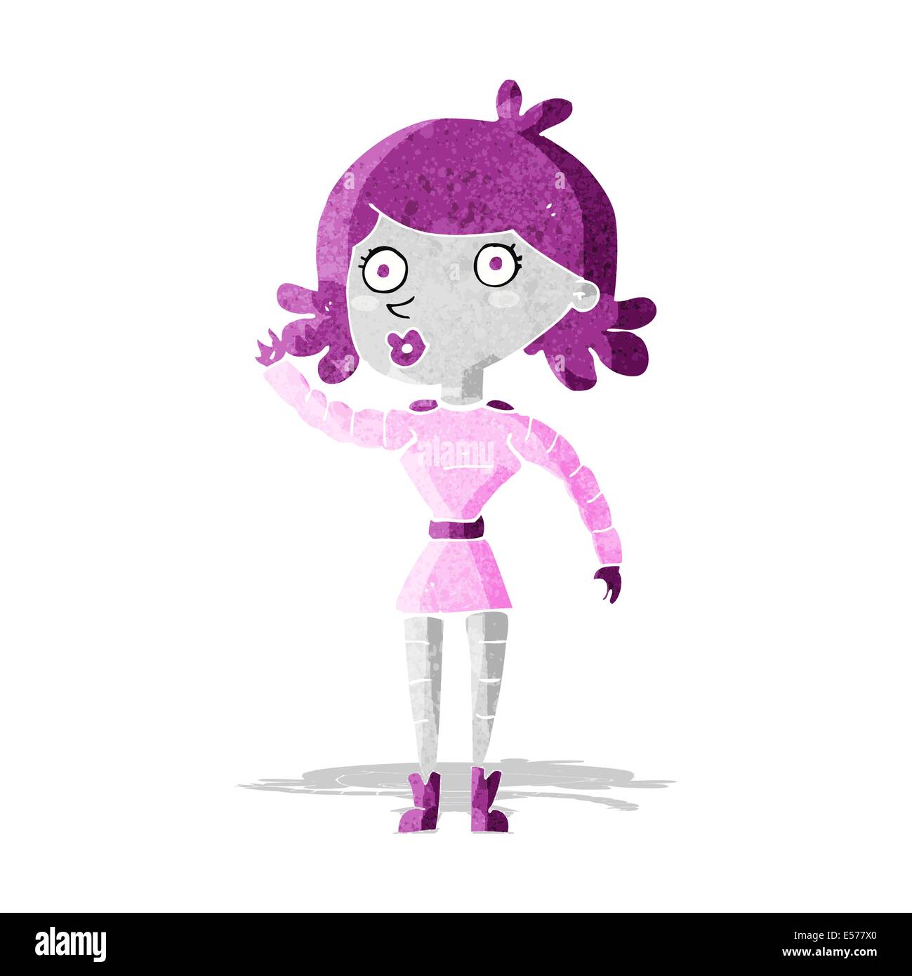 cartoon robot woman waving Stock Vector Image & Art - Alamy