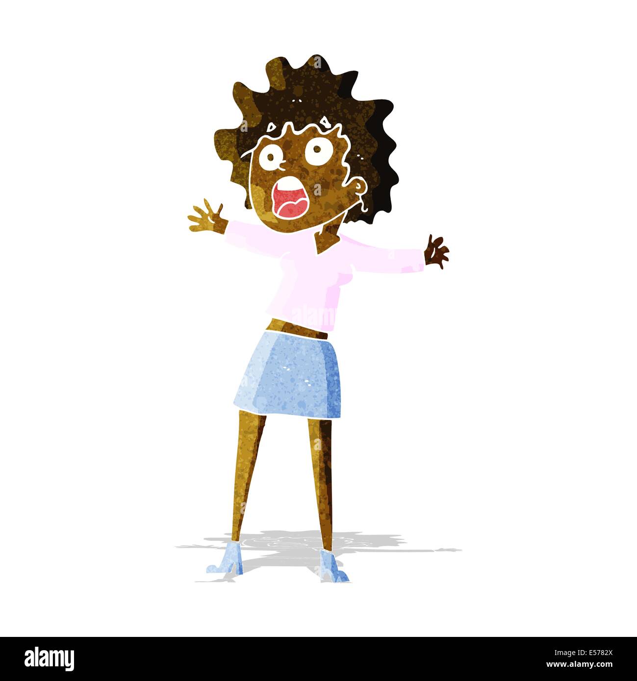 cartoon frightened woman Stock Vector Image & Art - Alamy