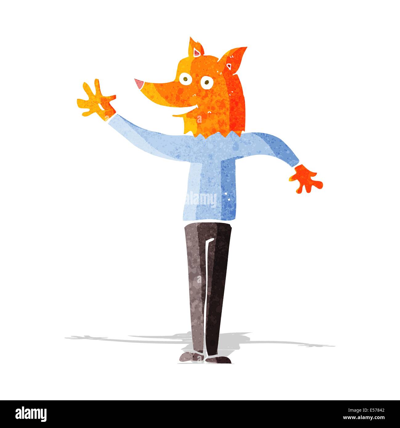 cartoon waving fox man Stock Vector Image & Art - Alamy
