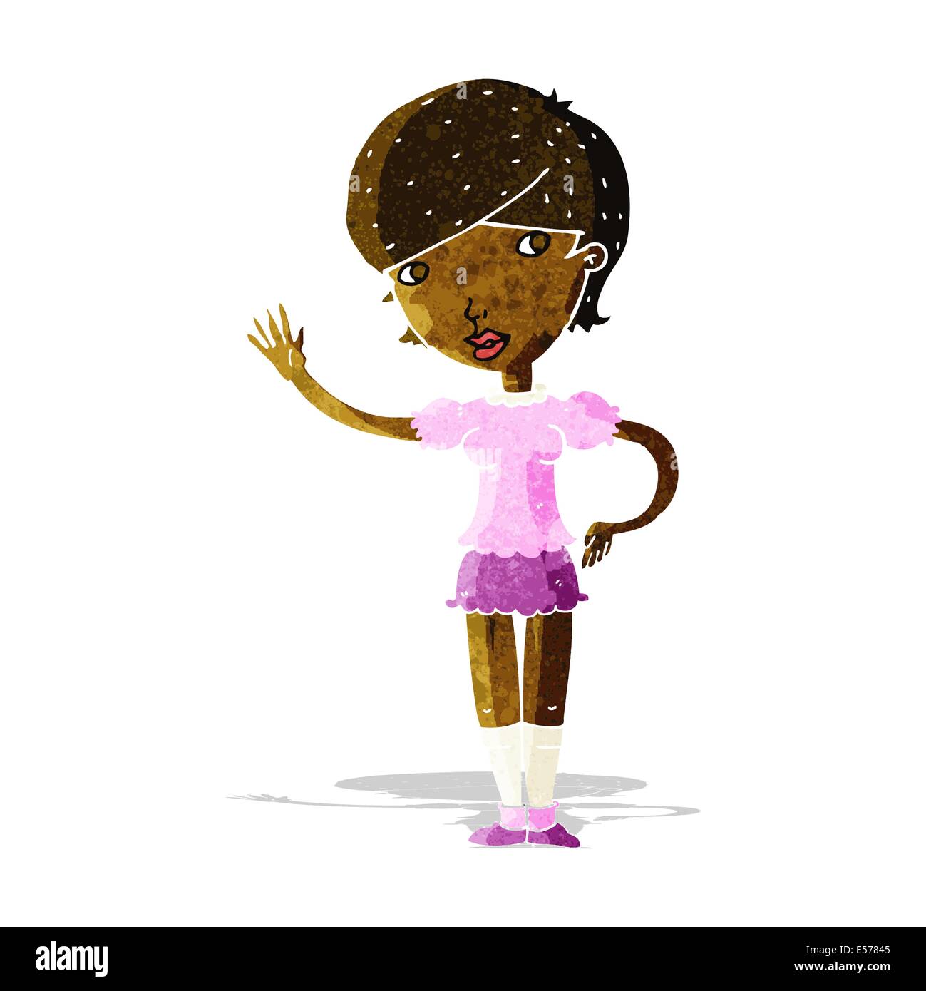 cartoon girl waving Stock Vector Image & Art - Alamy