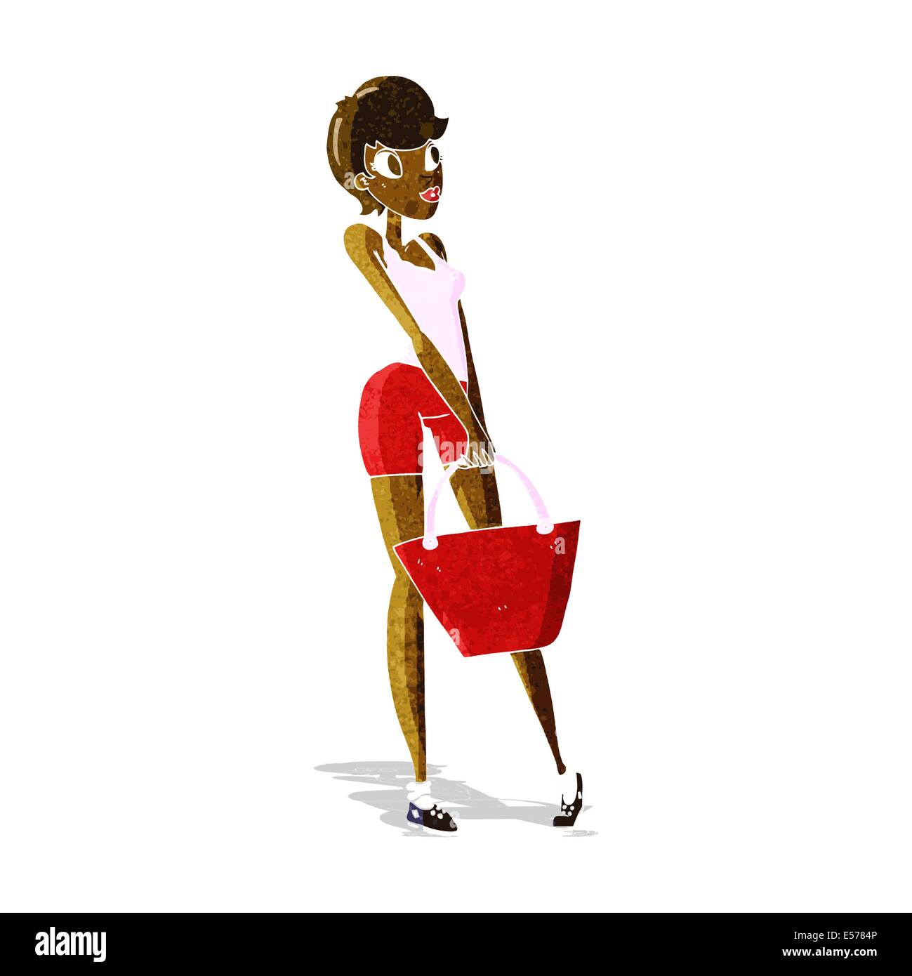 cartoon attractive woman shopping Stock Vector Image & Art - Alamy