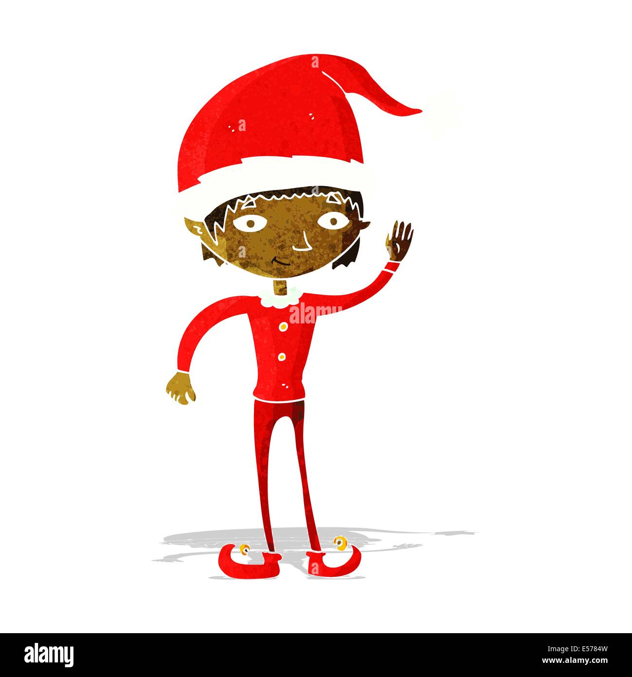 cartoon waving christmas elf Stock Vector Image & Art - Alamy