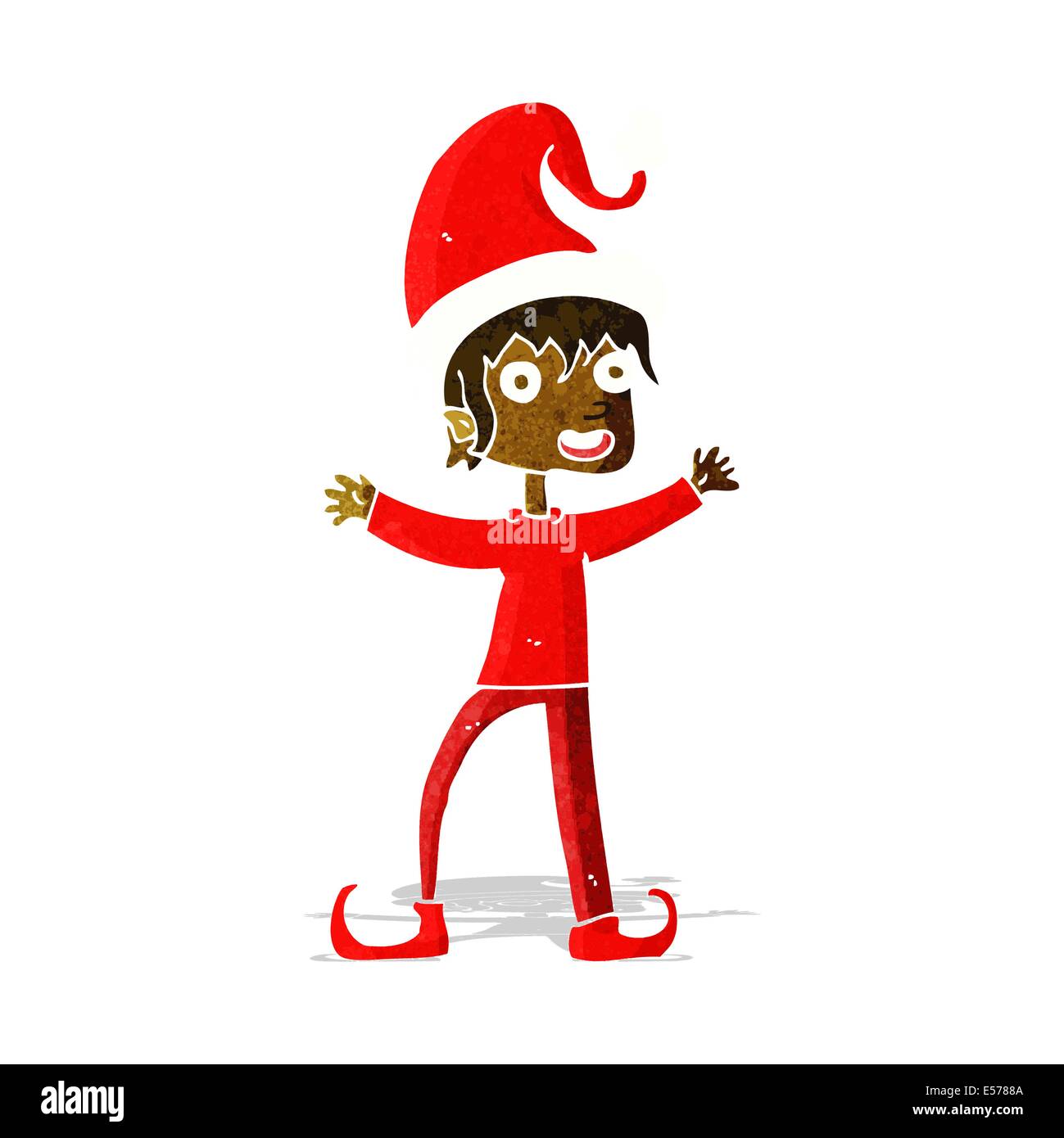 cartoon excited christmas elf Stock Vector Image & Art - Alamy