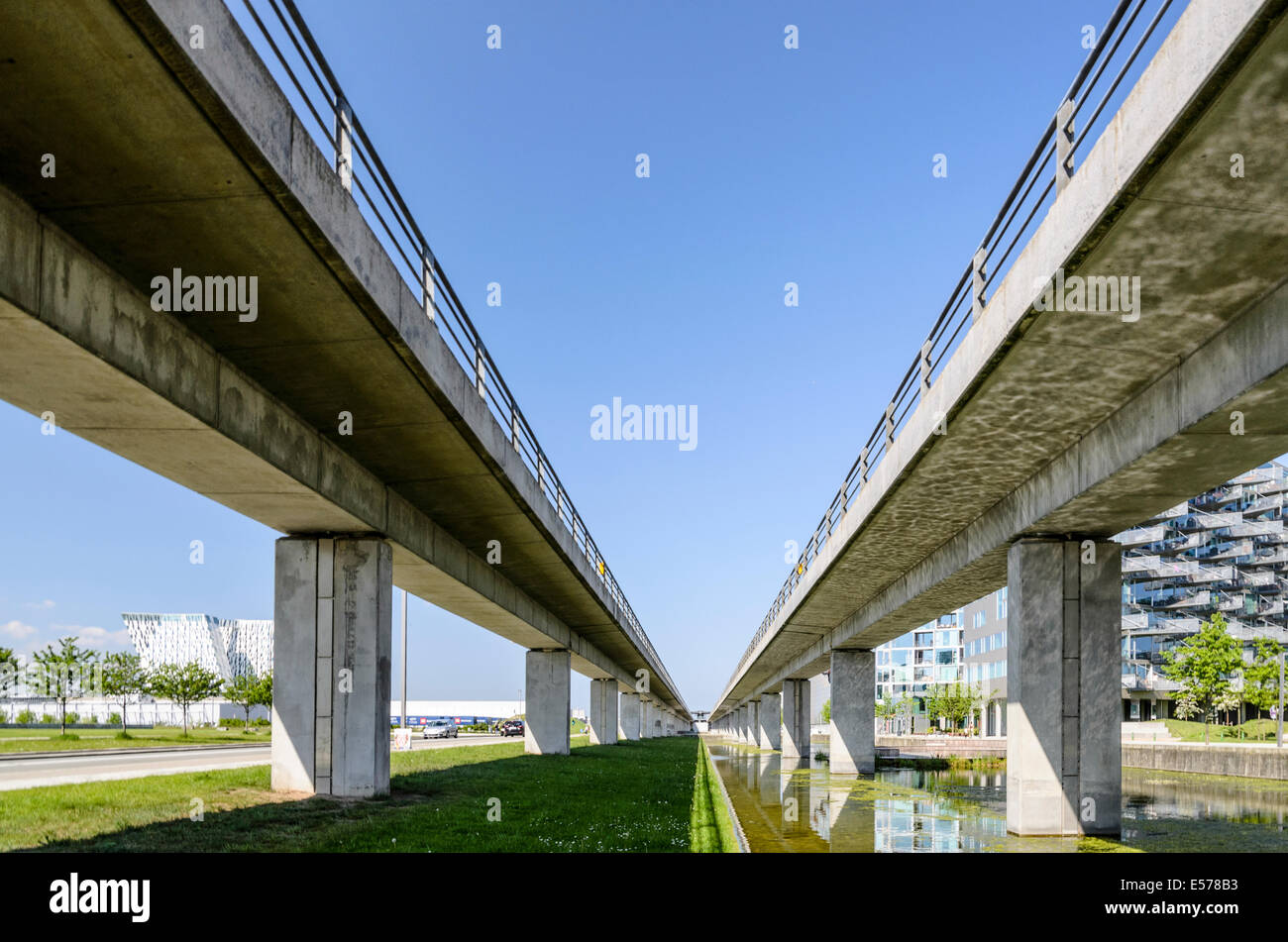 Railroad line of the metro, Copenhagen, Denmark Stock Photo - Alamy