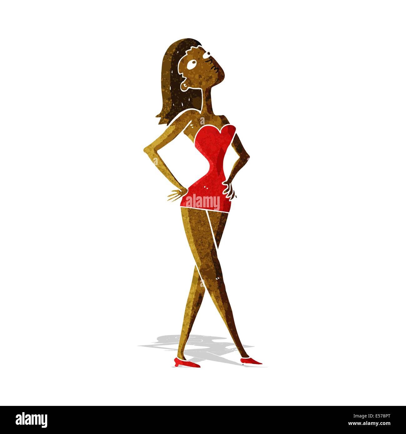 cartoon woman in party dress Stock Vector Image & Art - Alamy