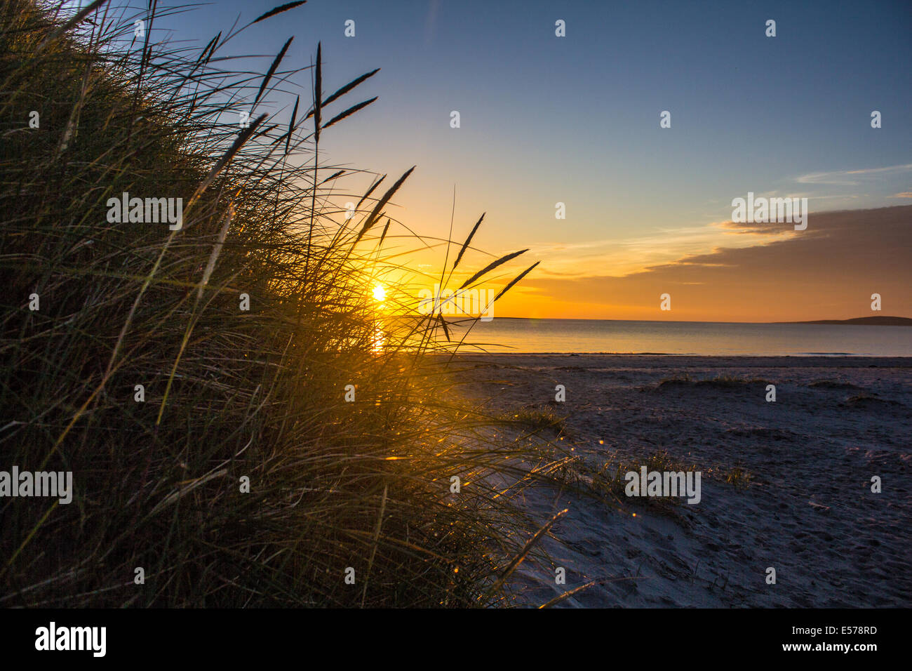 Sunset on the west beach on Berneray Stock Photo - Alamy