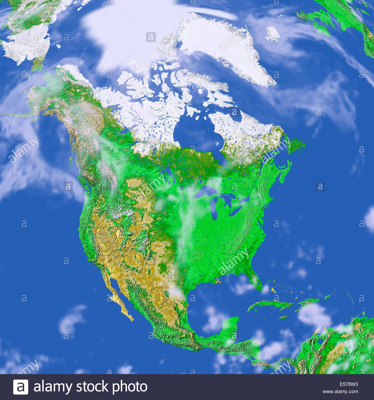 Satellite View North America High Resolution Stock Photography and ...