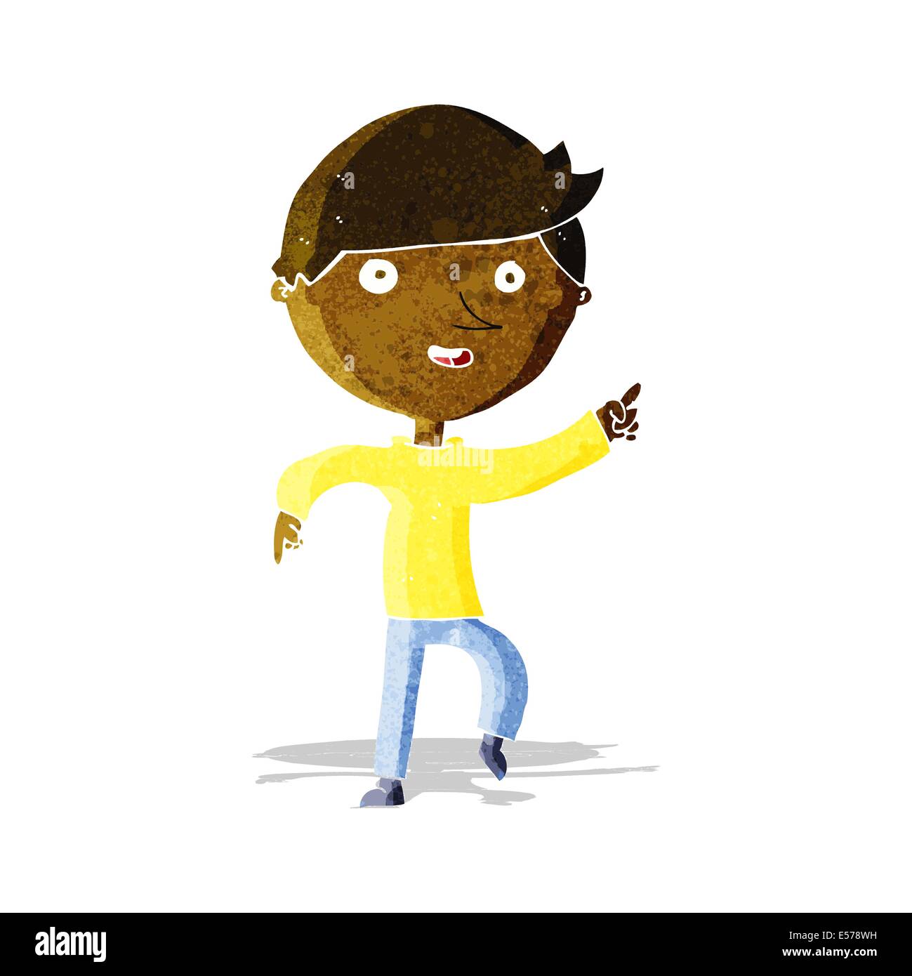 cartoon happy boy pointing Stock Vector Image & Art - Alamy