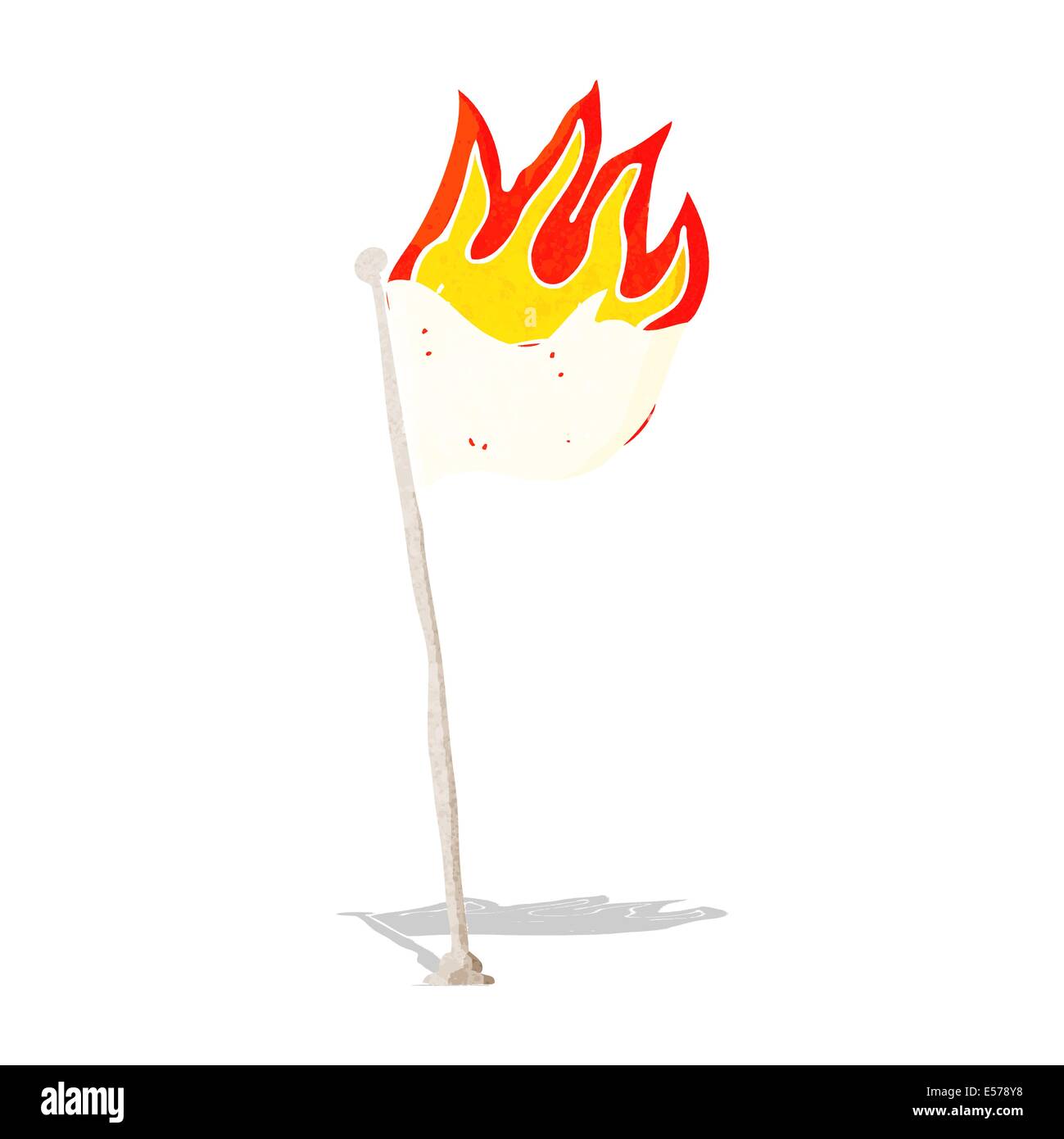 cartoon burning flag on pole Stock Vector Image & Art - Alamy