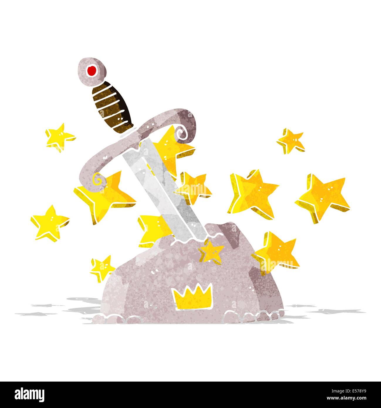 cartoon magical sword in stone Stock Vector Image & Art - Alamy