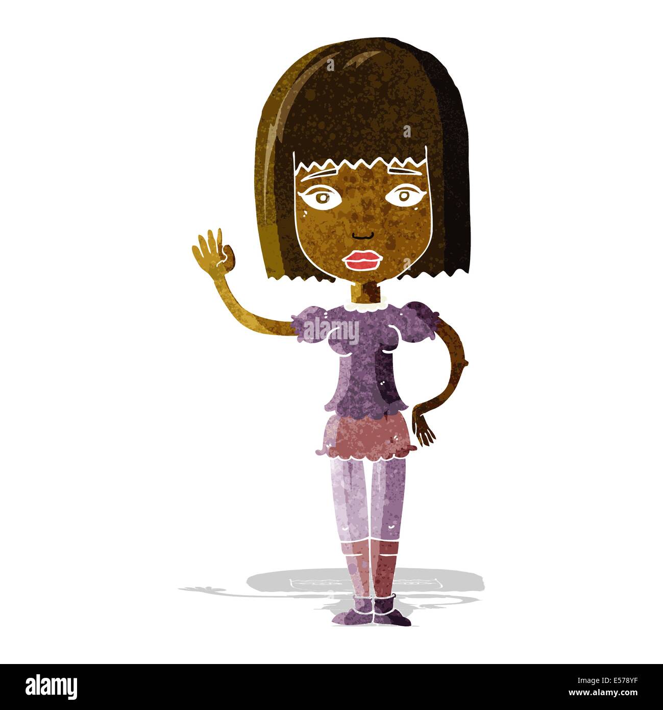 cartoon woman waving Stock Vector Image & Art - Alamy