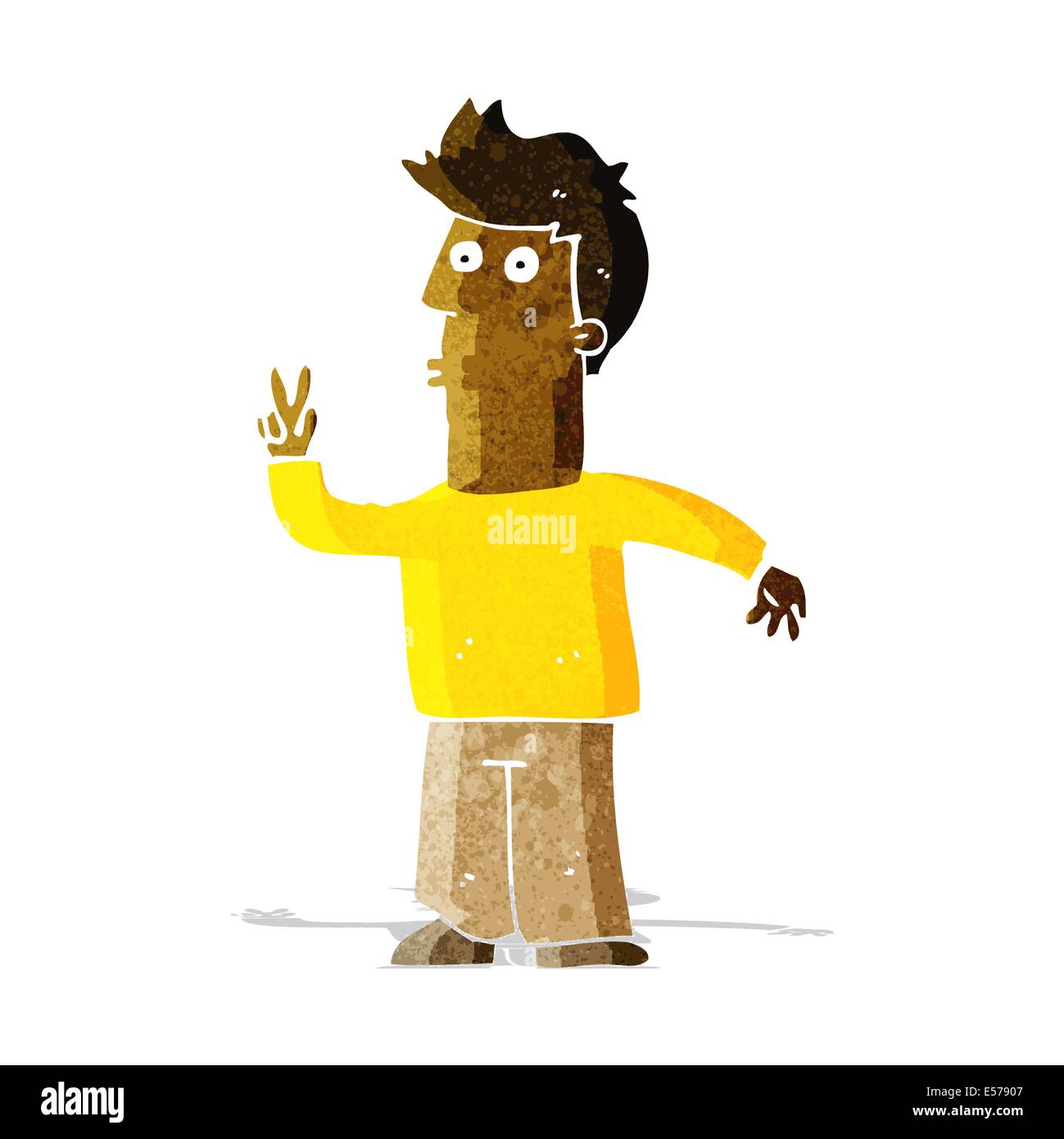 cartoon man giving peace sign Stock Vector Image & Art - Alamy