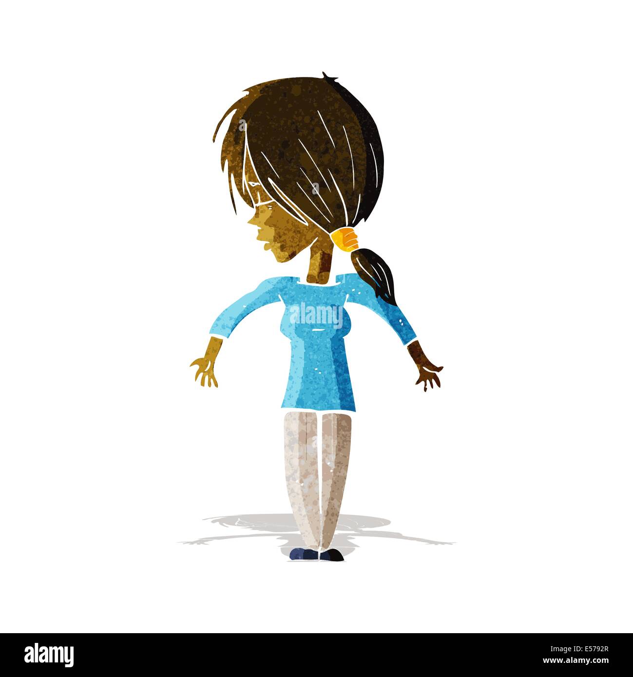 cartoon woman shrugging shoulders Stock Vector Image & Art - Alamy