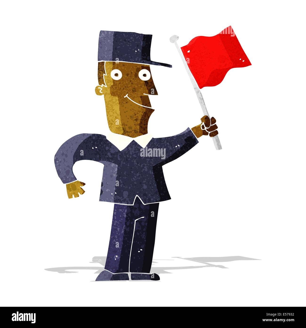 cartoon man waving flag Stock Vector Image & Art - Alamy