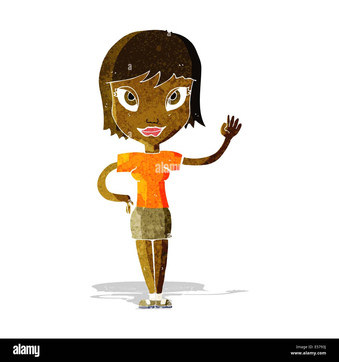 cartoon woman waving Stock Vector Image & Art - Alamy