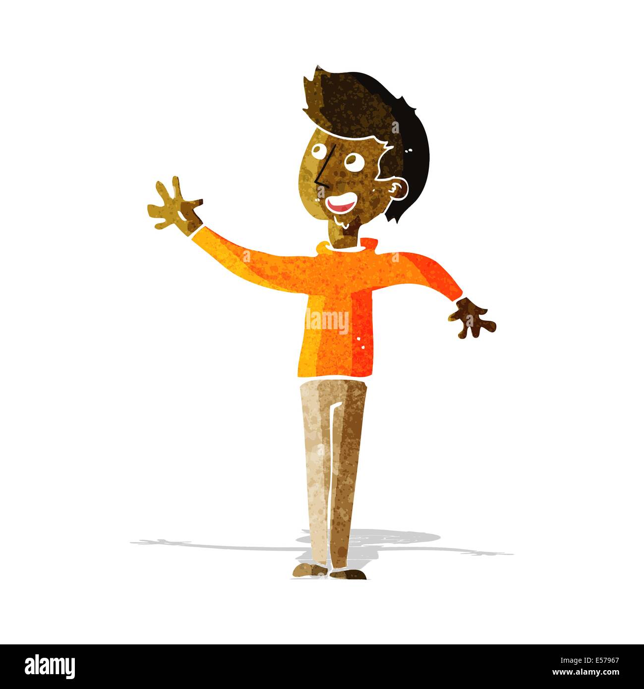 cartoon man waving Stock Vector Image & Art - Alamy