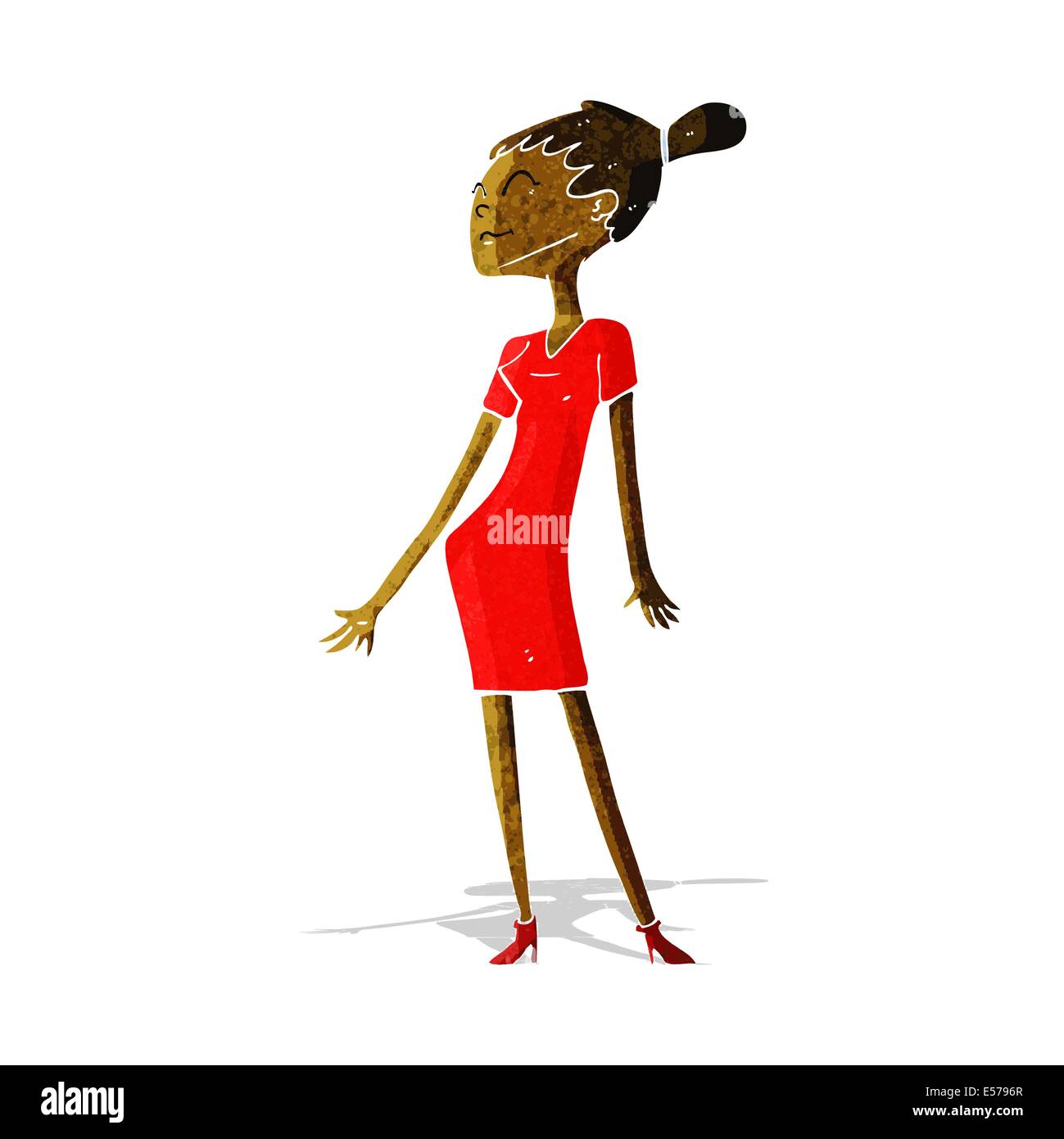 cartoon woman in dress Stock Vector Image & Art - Alamy